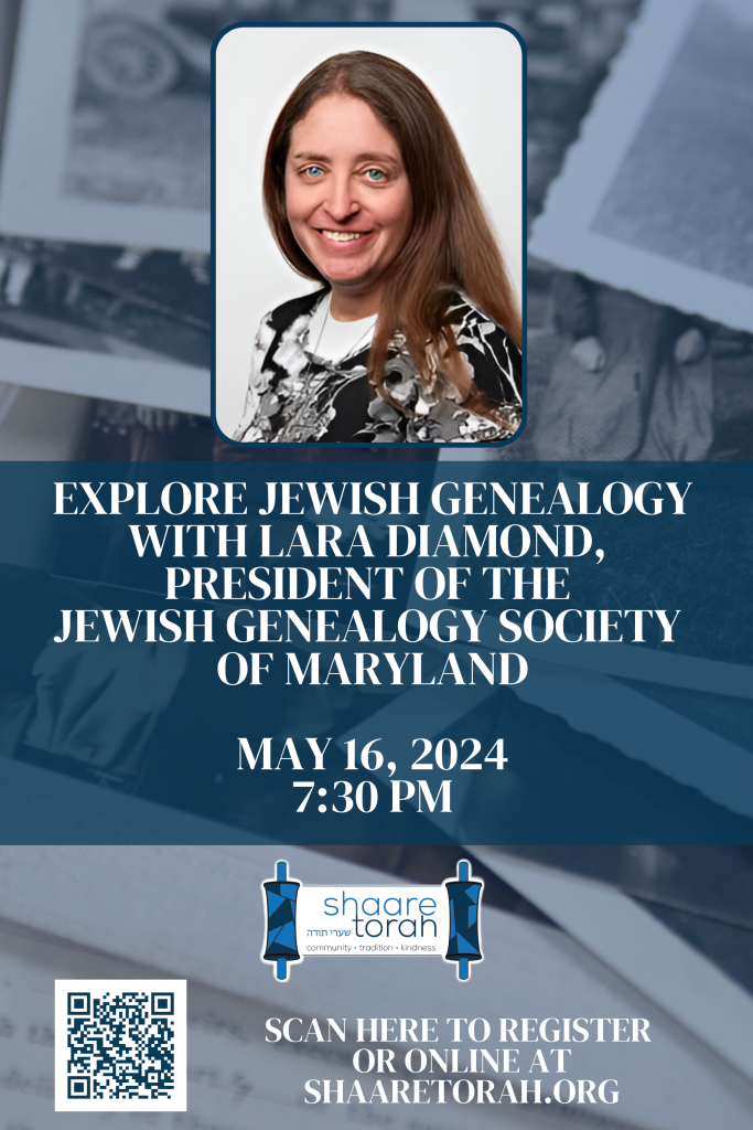 Jewish Culture Chavurah Speaker on Jewish Genealogy | Shaare Torah ...